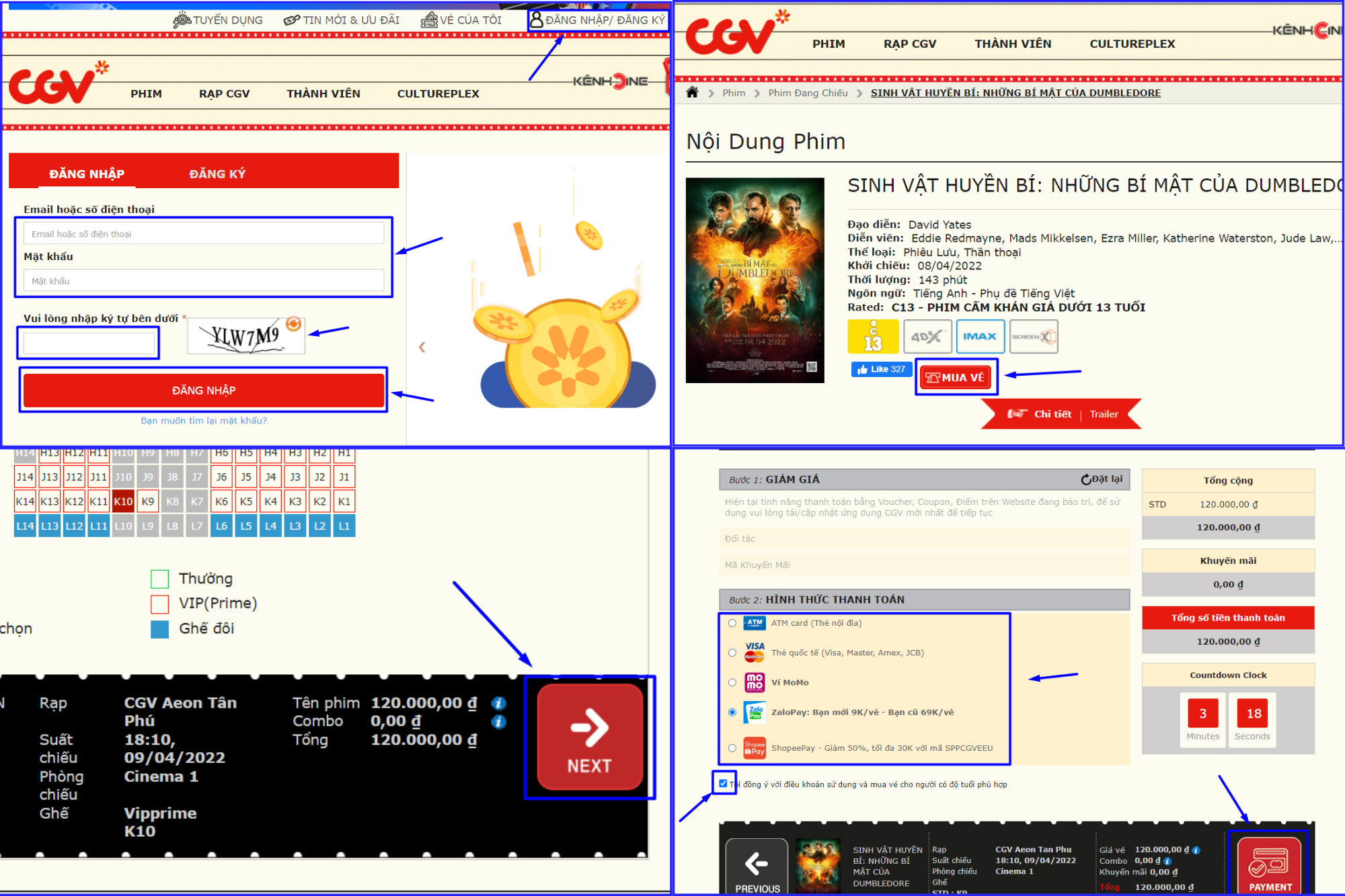 Ba cách đặt vé xem phim online rạp CGV nhanh - tiện - nhiều ưu đãi